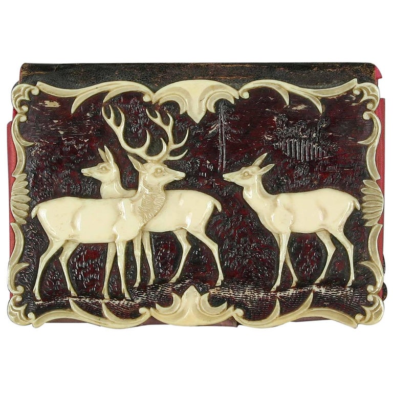 Carved Horn Victorian Notebook, circa 1860 at 1stDibs