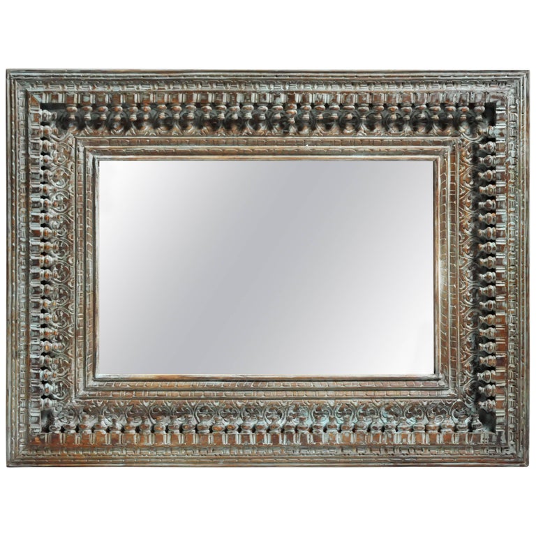 Carved Indian Mirror at 1stDibs