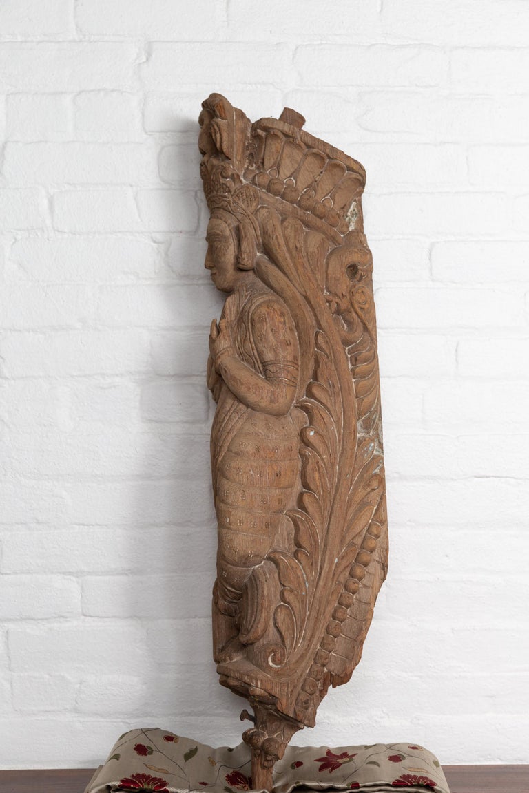 Carved Indian Temple Carving Statue from Gujarat Depicting a Celestial ...