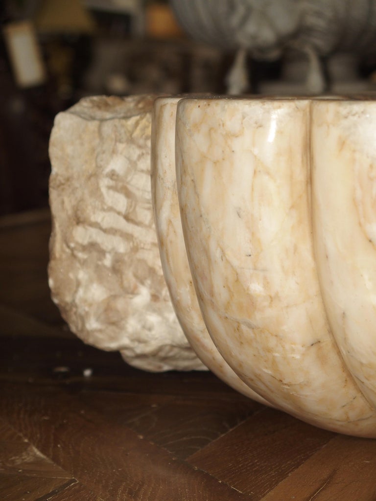 Carved Italian Breccia Marble Shell Form Sink at 1stDibs