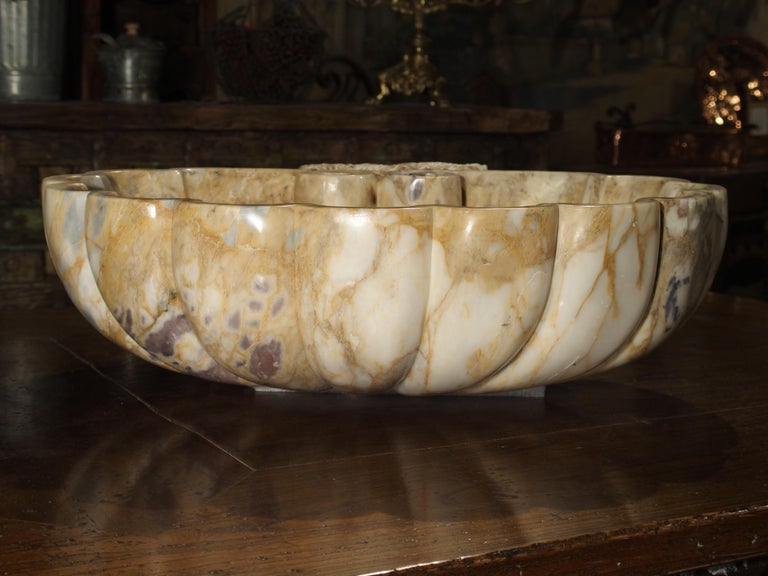 Carved Italian Breccia Marble Shell Form Sink at 1stDibs | shell sink