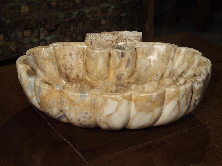 Carved Italian Breccia Marble Shell Form Sink at 1stDibs | shell sink