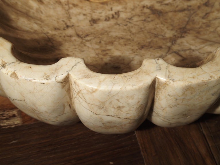 Carved Italian Breccia Marble Shell Form Sink at 1stDibs