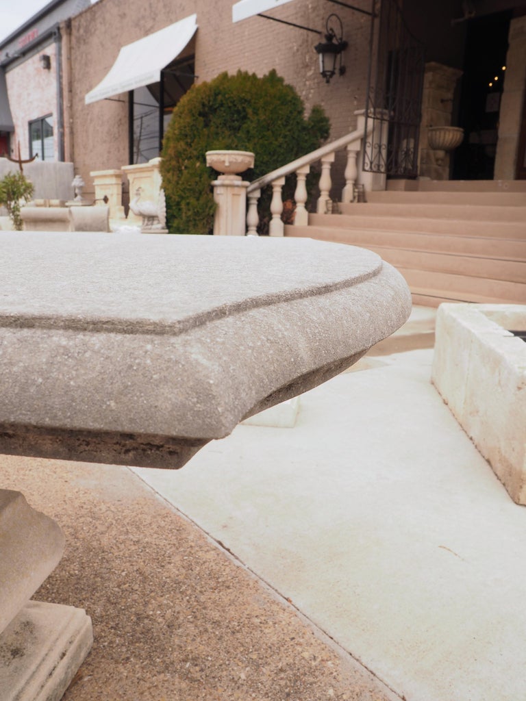 Carved Italian Limestone Garden Table For Sale at 1stDibs