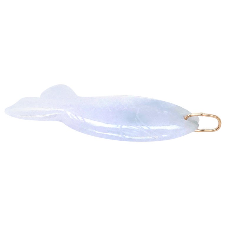 Carved Jade Fish Pendant at 1stDibs