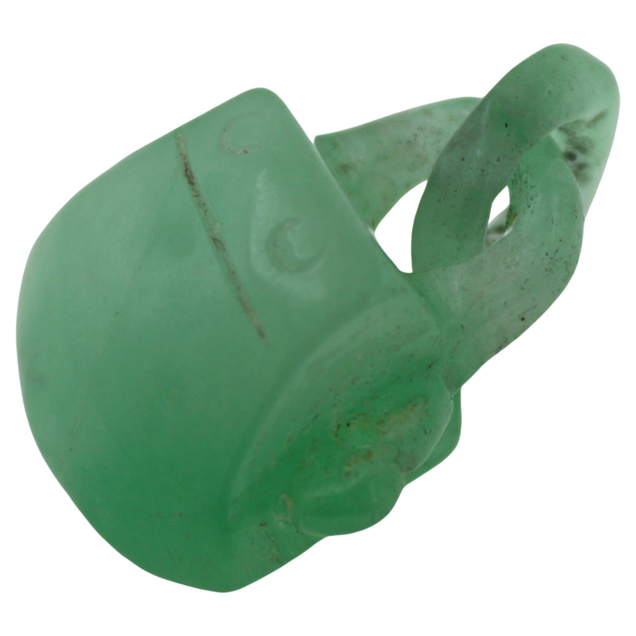 Carved Jadeite Lock Pendant For Sale at 1stDibs
