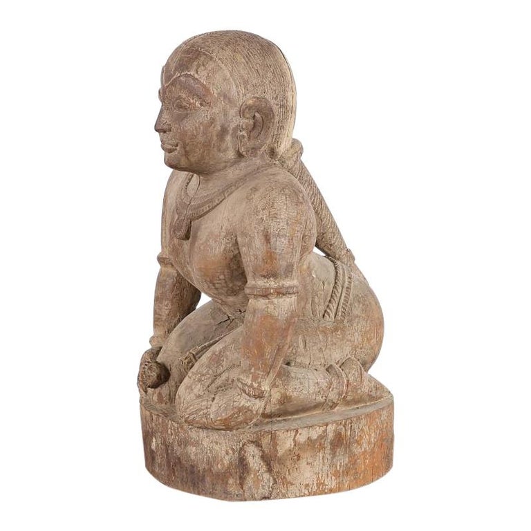 Carved Kneeling Figure at 1stDibs