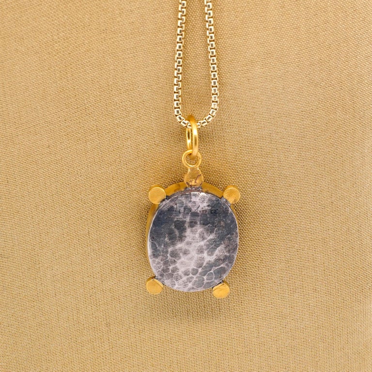 Carved Lapis Turtle Charm Amulet Pendant Necklace, Diamonds, 24kt Gold ...