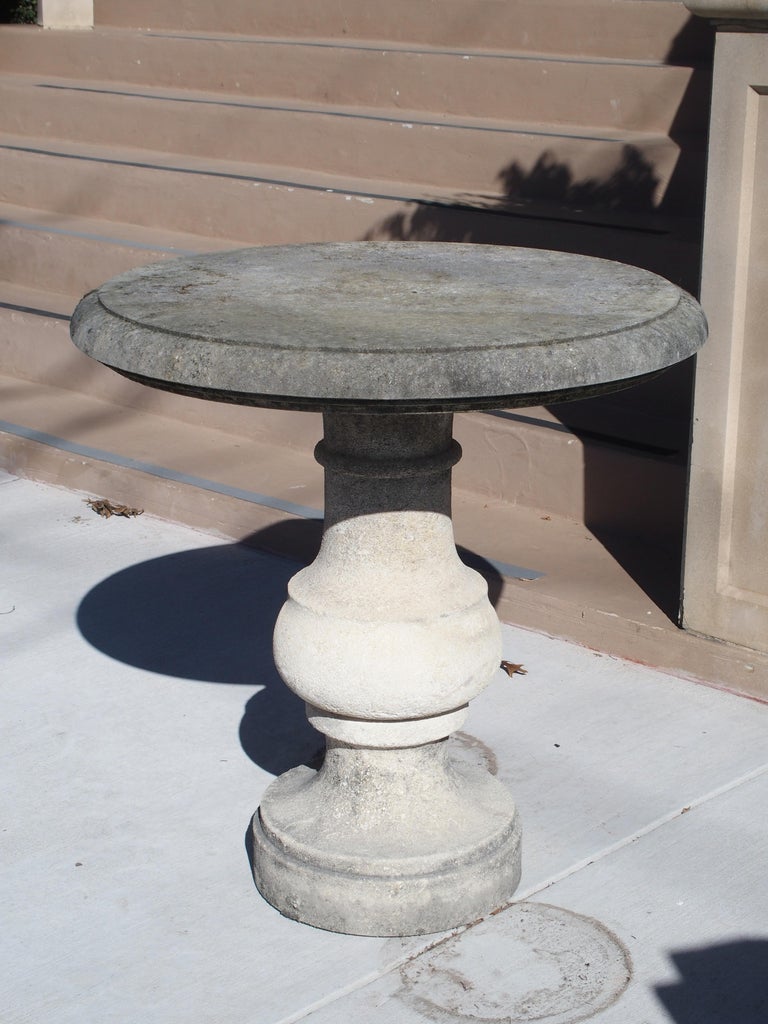 Carved Limestone Bistro Table from Italy at 1stDibs