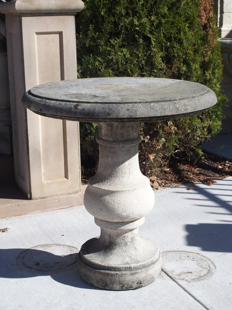 Carved Limestone Bistro Table from Italy at 1stDibs