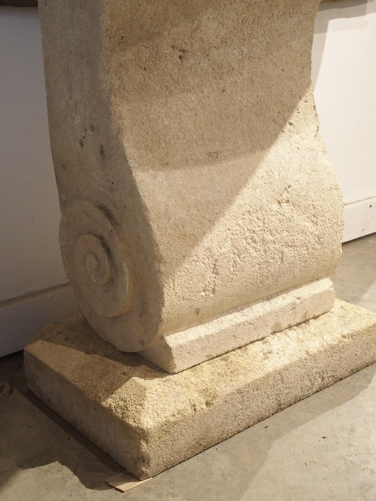 Carved Limestone Demilune Console Table from Provence, France For Sale ...