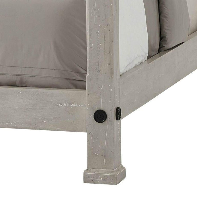 Carved 'Limestone' Painted Four Poster King Size Bed For Sale at 1stDibs
