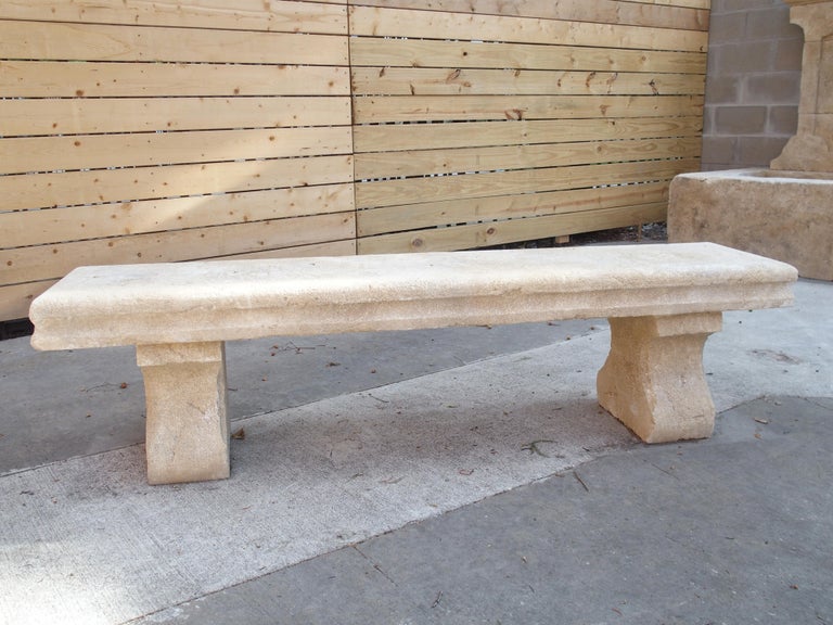 Carved Limestone Villa Bench from the South of France at 1stDibs