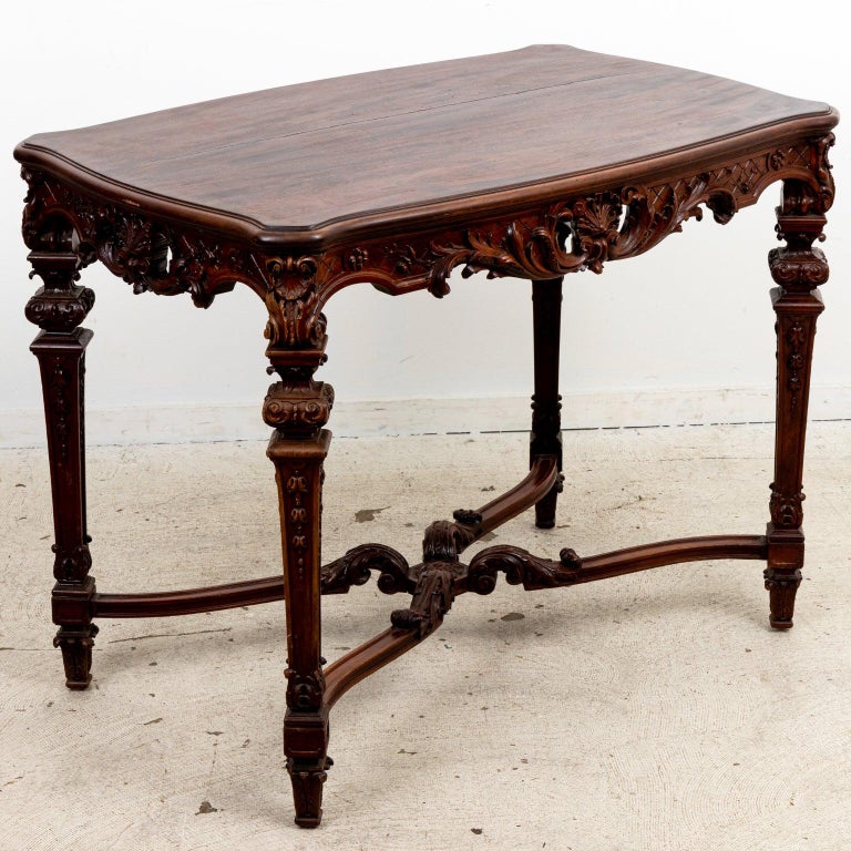 Carved Mahogany Center Table For Sale at 1stDibs