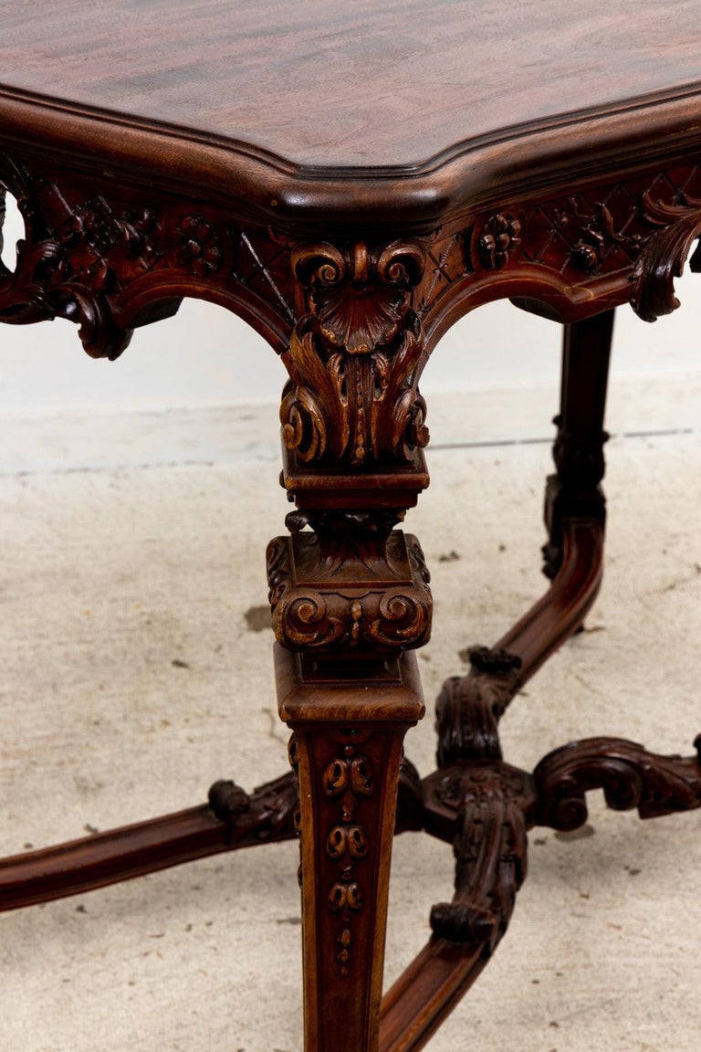 Carved Mahogany Center Table For Sale at 1stDibs