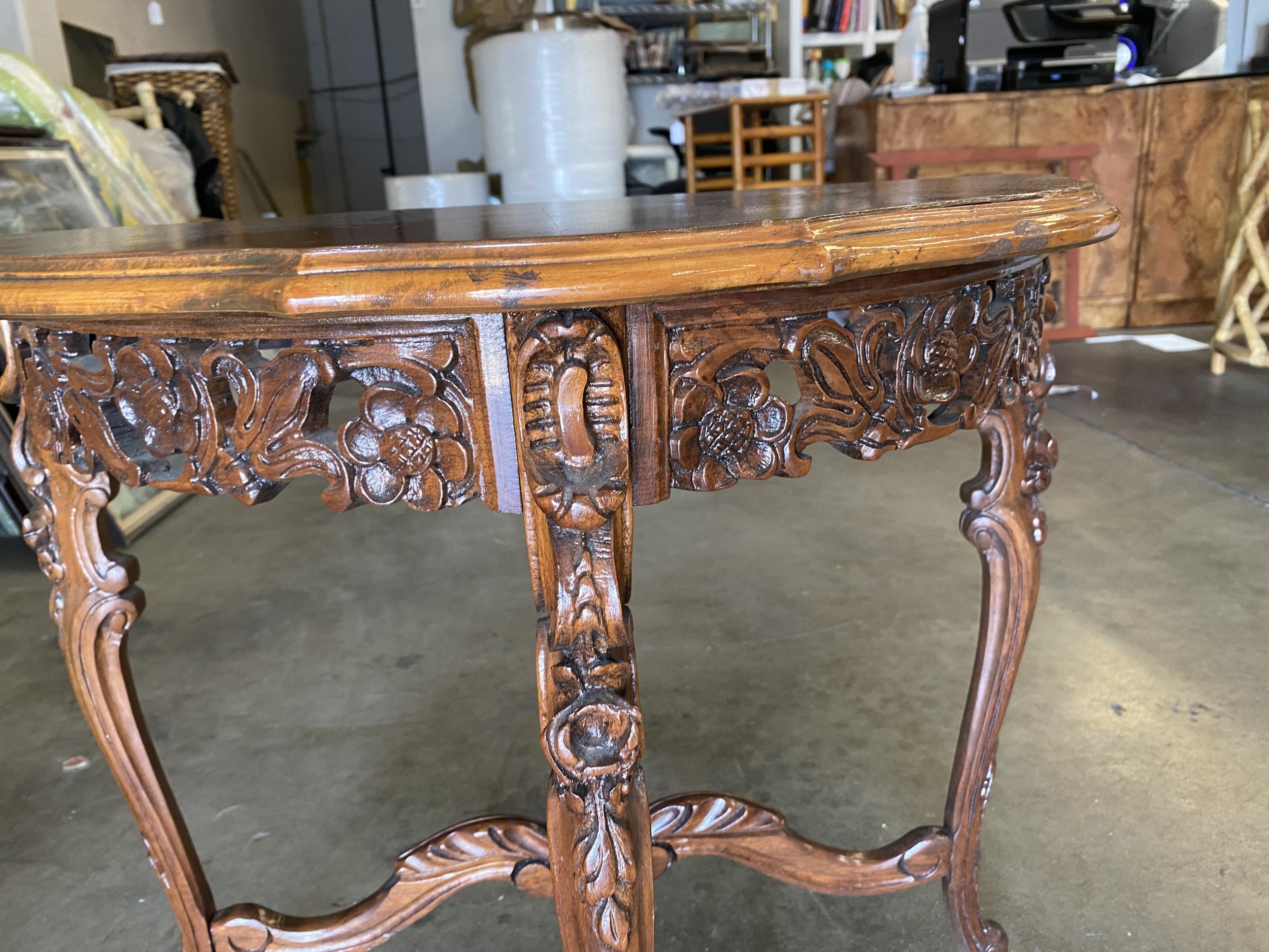 Carved Maple Queen Anne Victorian Console Table, circa 1880 For Sale at ...