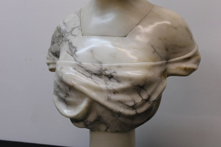 Carved Marble Female Bust at 1stDibs