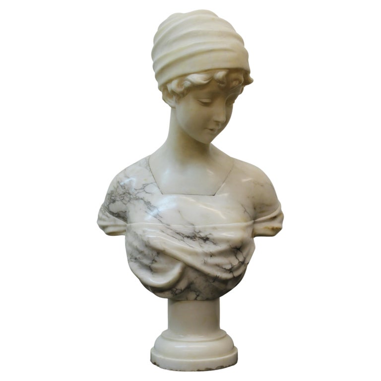 Carved Marble Female Bust at 1stDibs