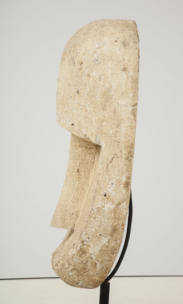 Carved Modernist Plaster Mask Sculptures For Sale at 1stDibs