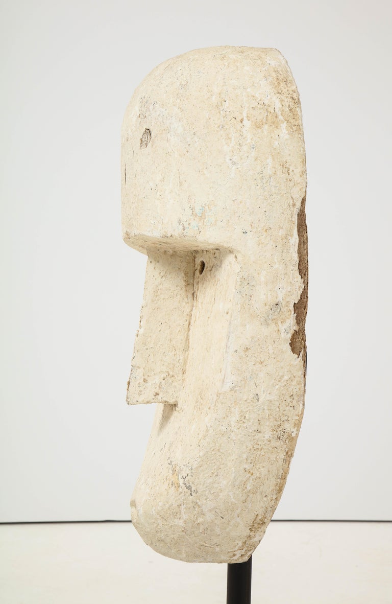 Carved Modernist Plaster Mask Sculptures For Sale at 1stDibs
