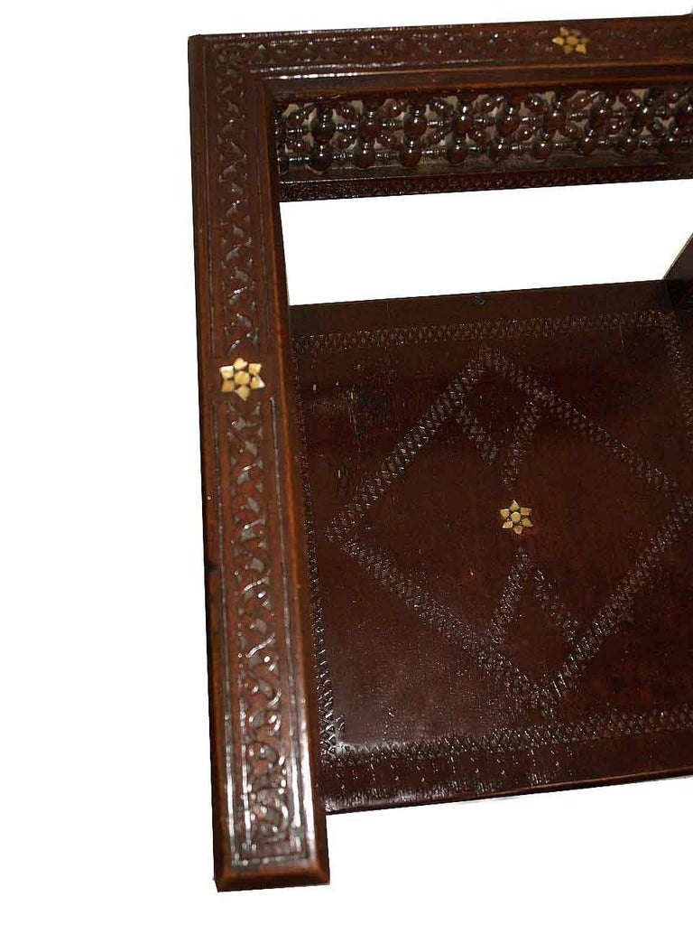 Carved Moroccan Corner Chair For Sale at 1stDibs