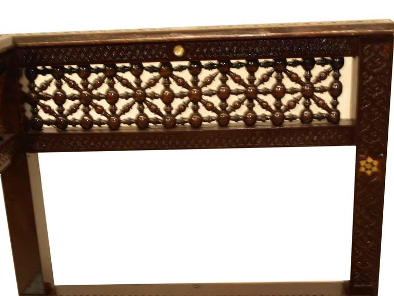 Carved Moroccan Corner Chair For Sale at 1stDibs