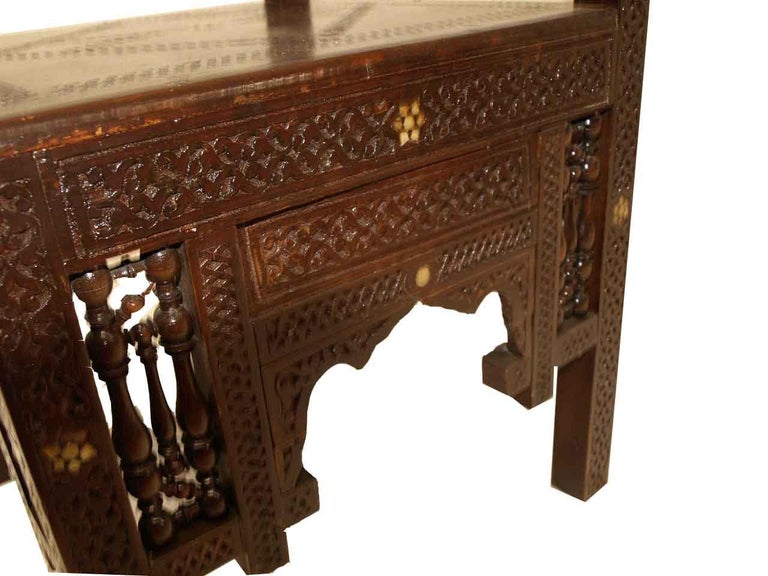 Carved Moroccan Corner Chair For Sale at 1stDibs