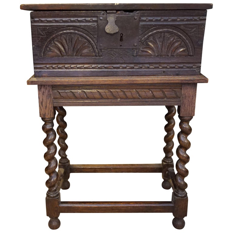 Carved Oak Bible Box at 1stDibs