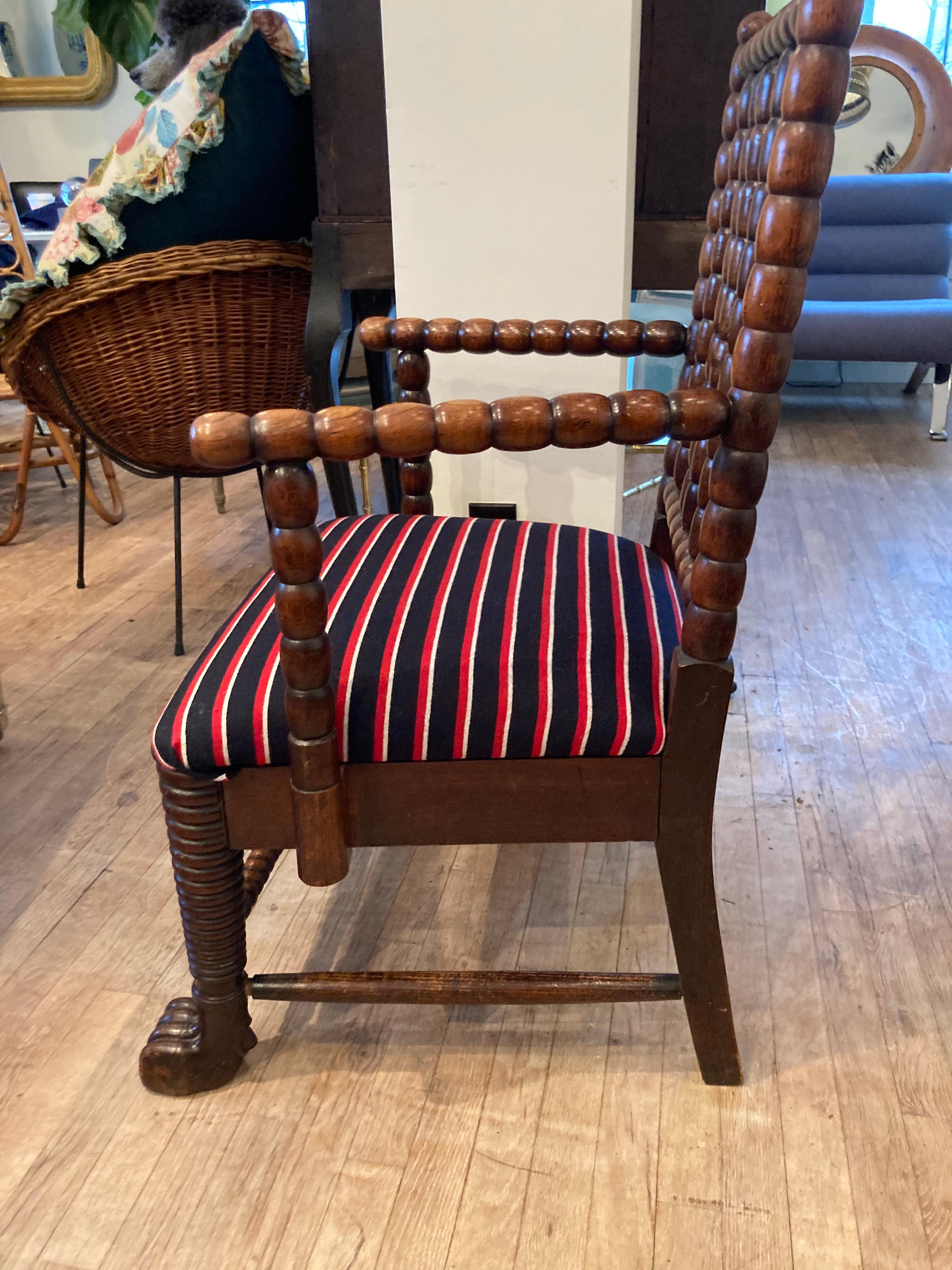 Carved Oak Bobbin Armchair For Sale at 1stDibs