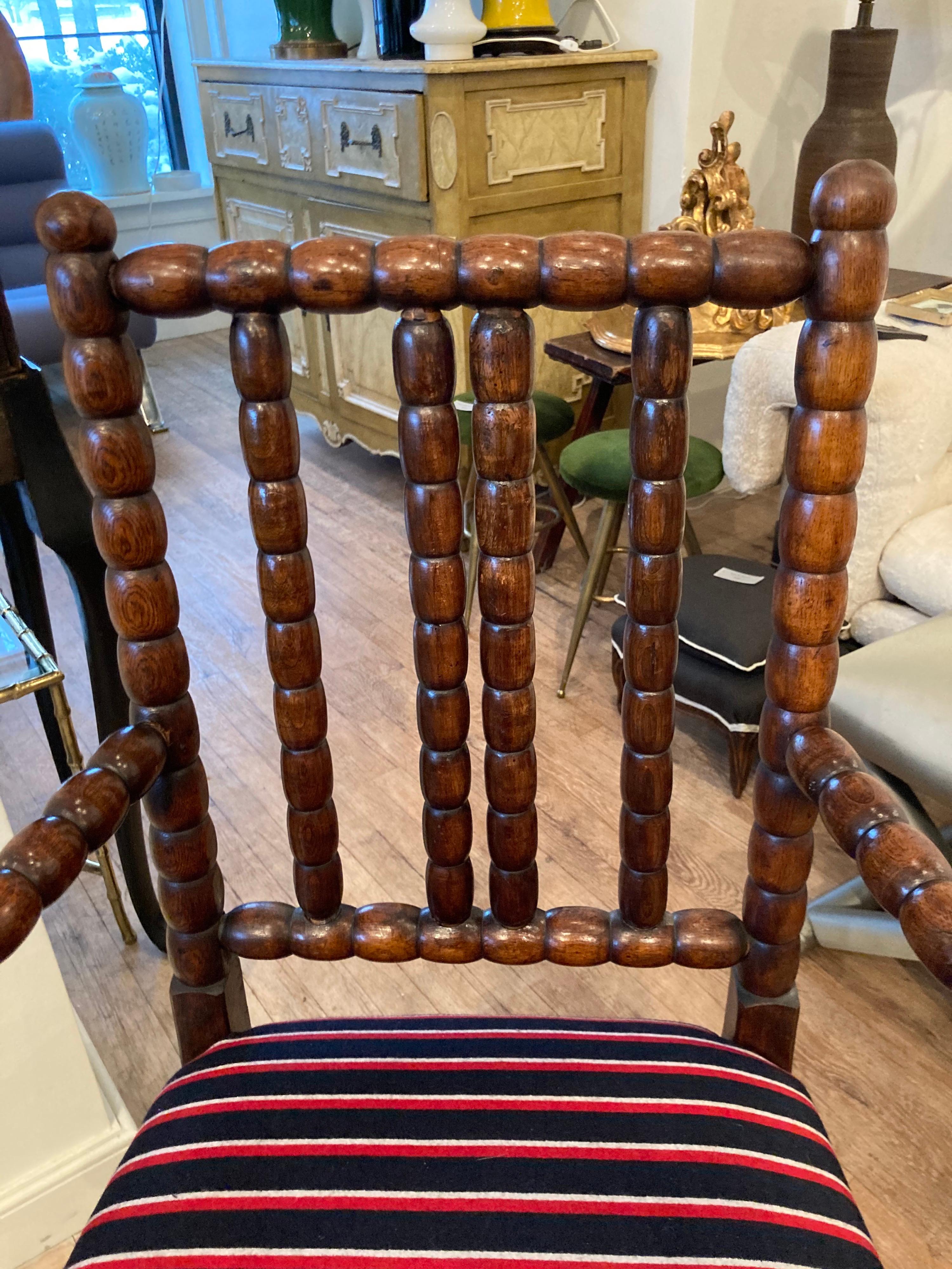 Carved Oak Bobbin Armchair For Sale at 1stDibs