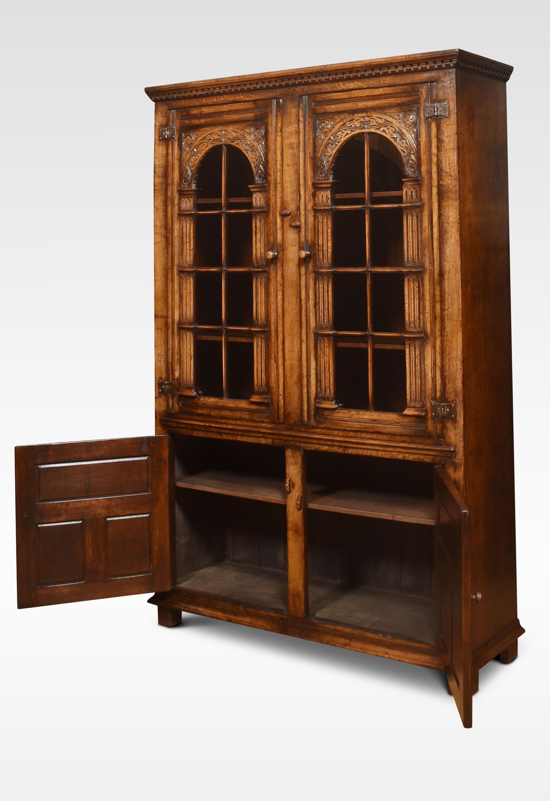 Carved Oak Bookcase For Sale at 1stDibs