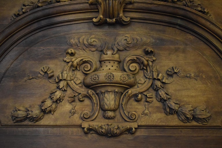 Carved Oak Decorative Over-Door Panel at 1stDibs