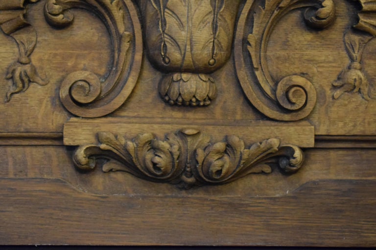 Carved Oak Decorative Over-Door Panel at 1stDibs