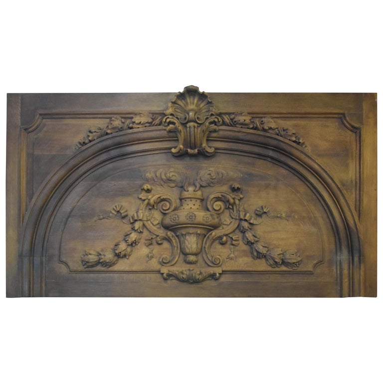 Carved Oak Decorative Over-Door Panel at 1stDibs