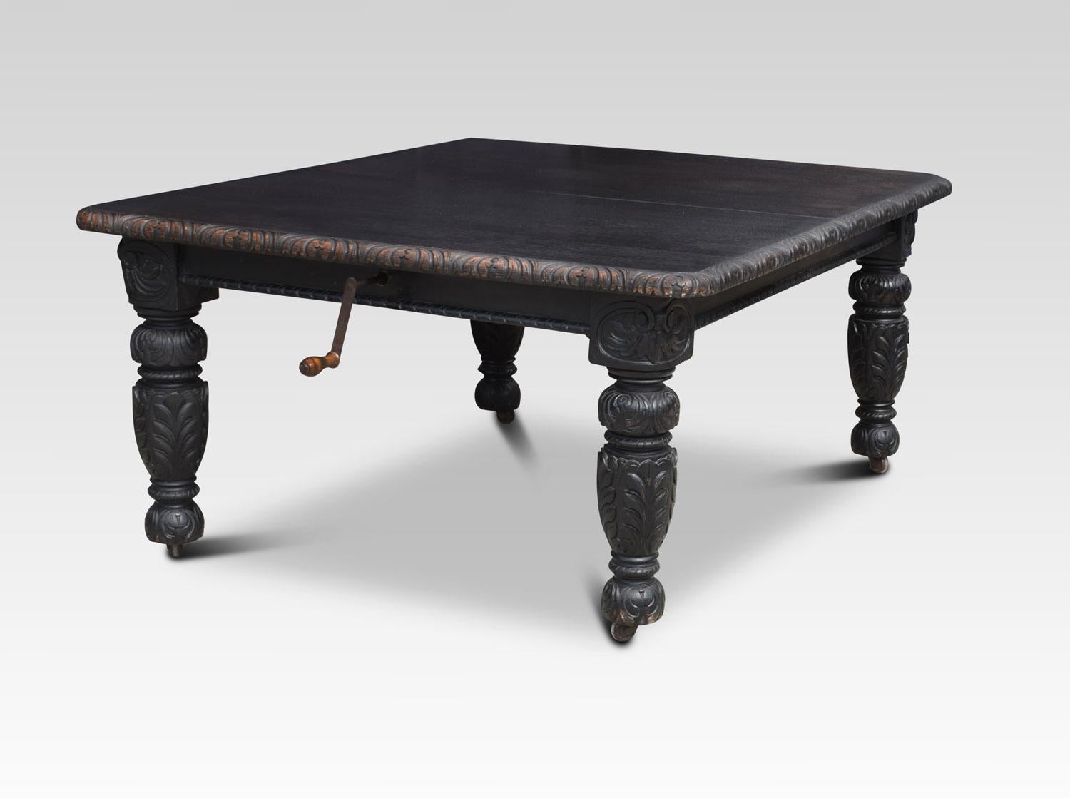 Carved Oak Dining Table and Chairs at 1stDibs