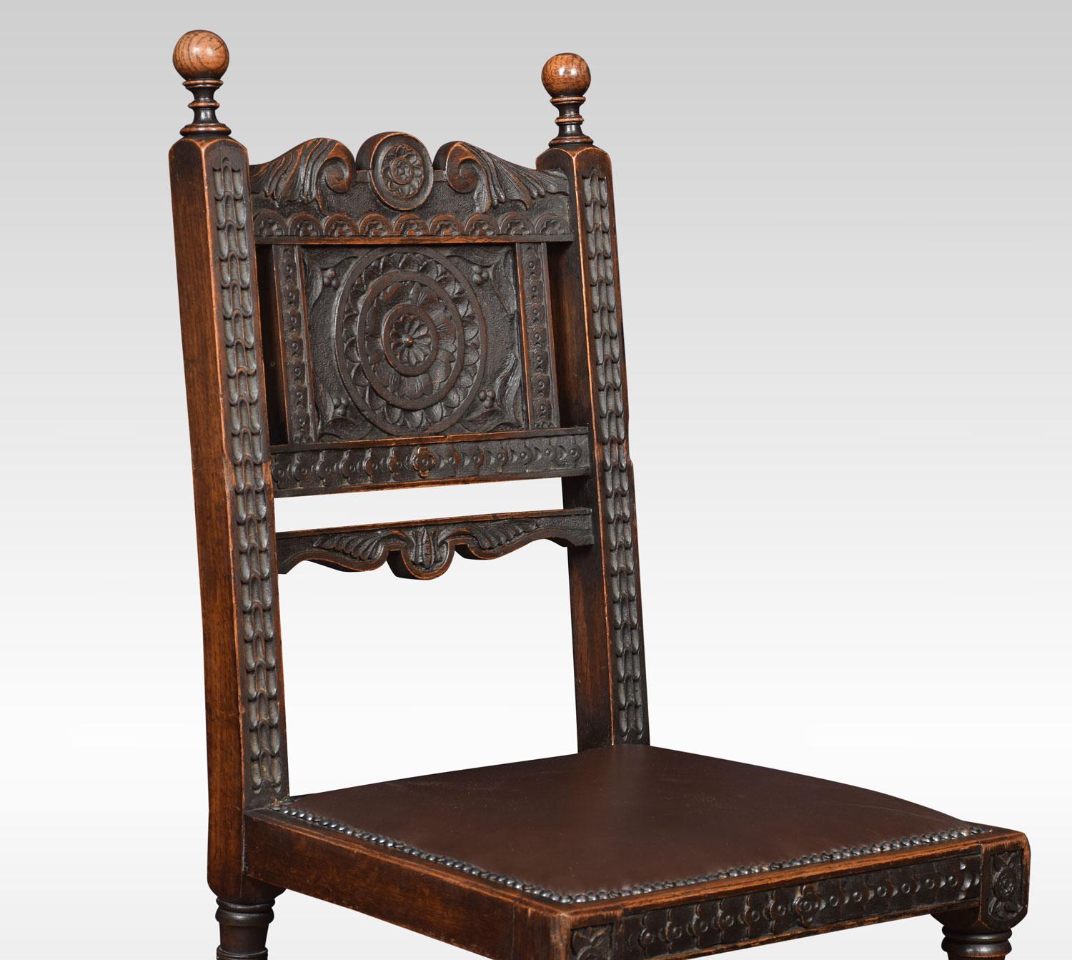 Carved Oak Dining Table and Chairs at 1stDibs