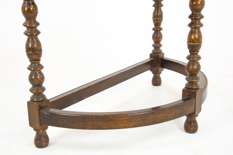 Carved Oak Hall Table, Demi Lune Table, Half Moon Table, Scotland 1920 ...
