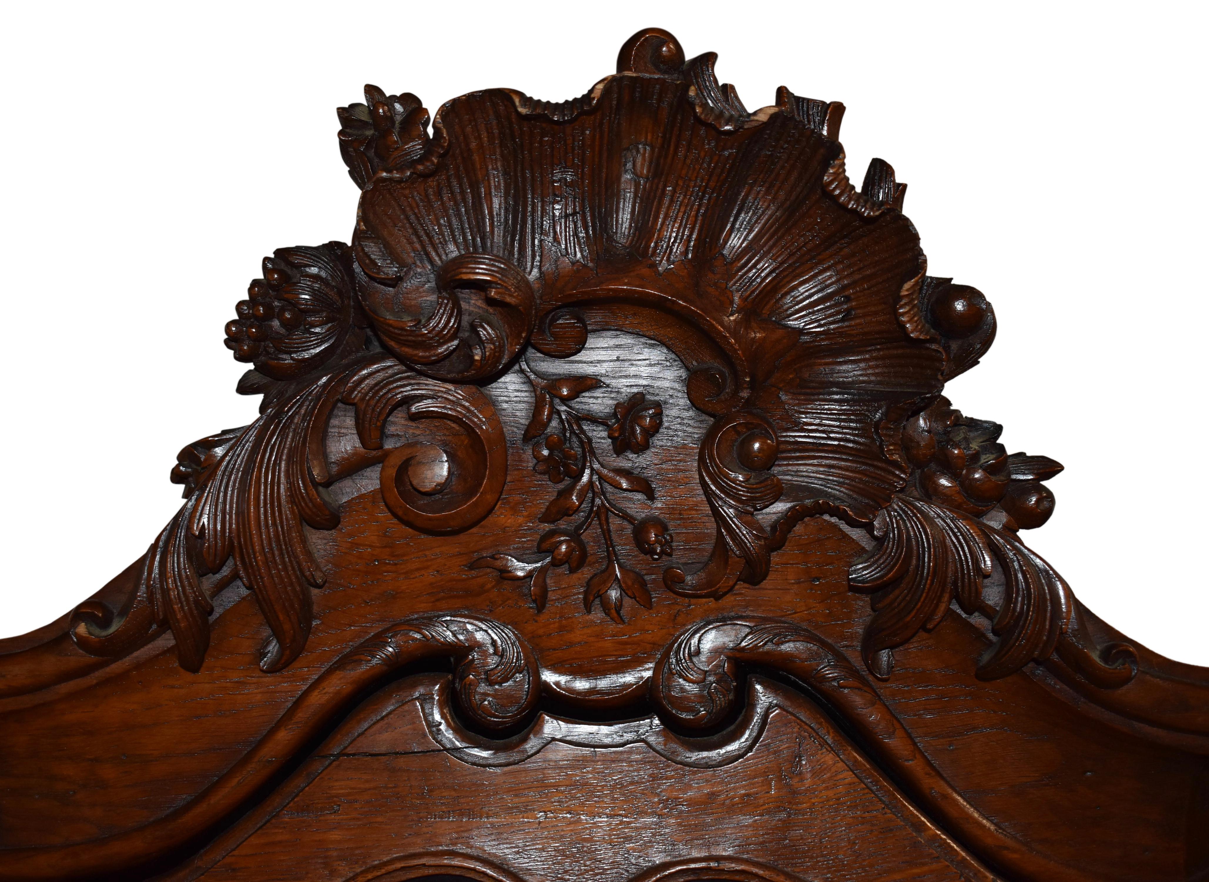 Carved Oak Louis XV Three Door Breakfront Vitrine, circa 1885 For Sale ...