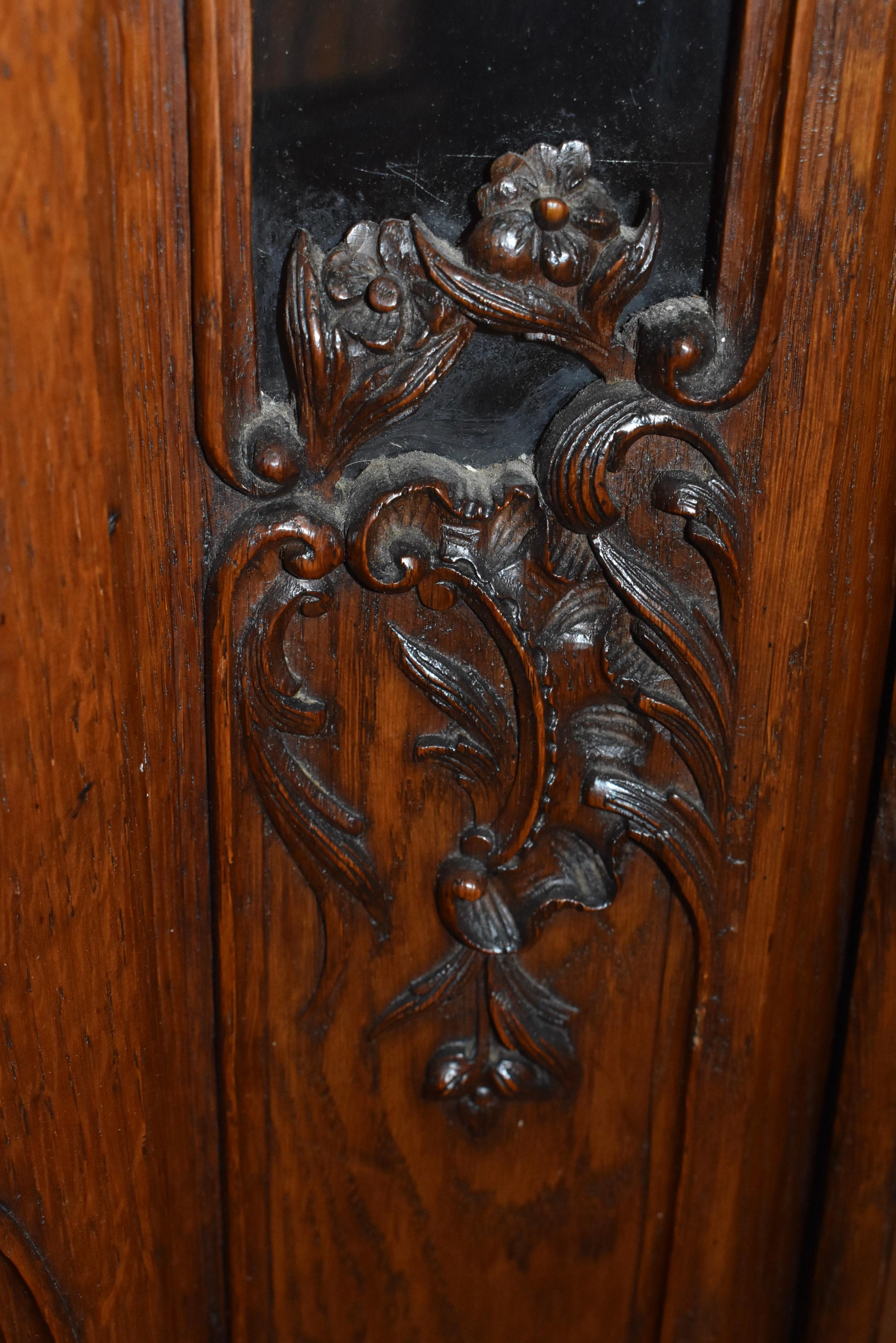 Carved Oak Louis XV Three Door Breakfront Vitrine, circa 1885 For Sale ...