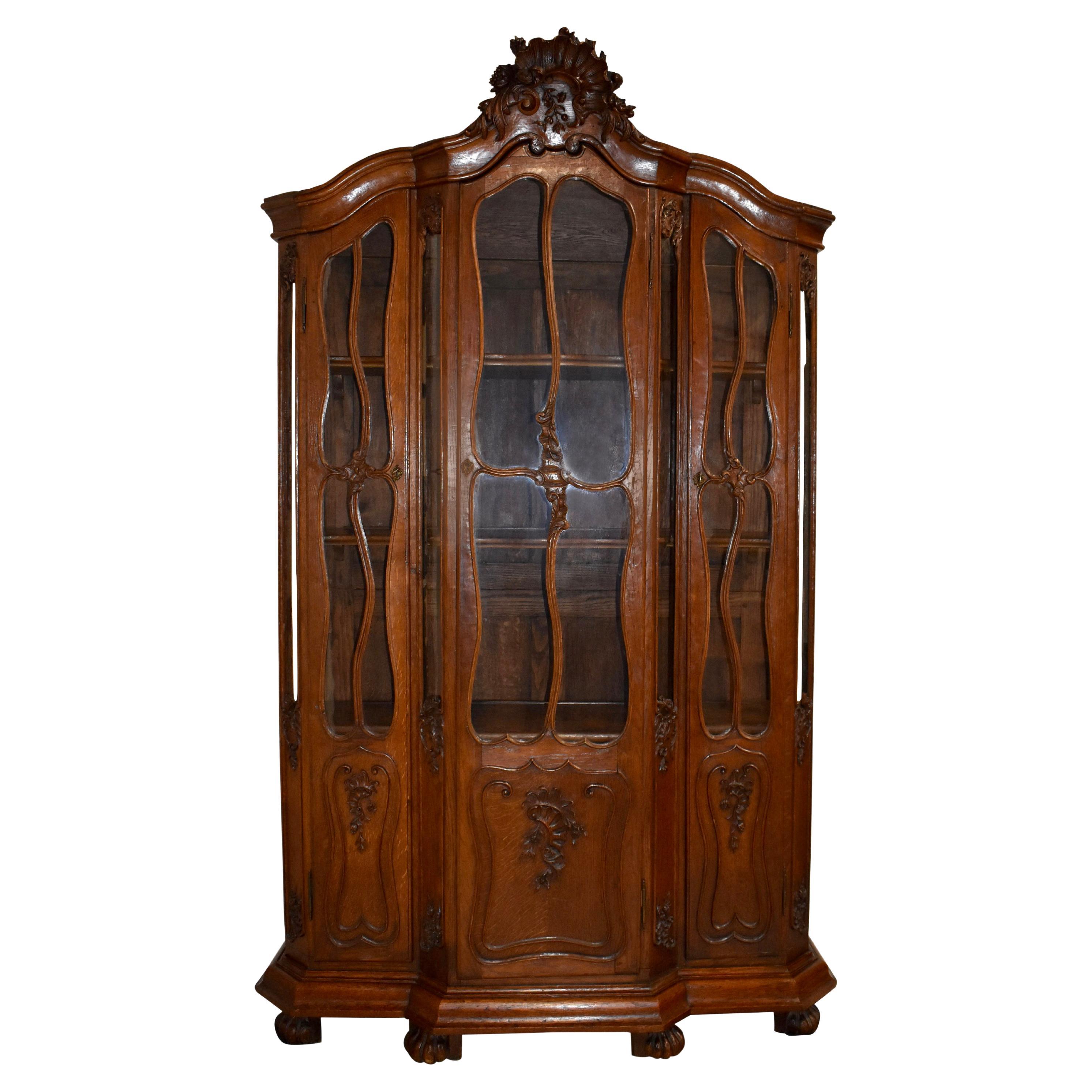 Louis XV Long Oak Breakfront Sideboard For Sale at 1stDibs