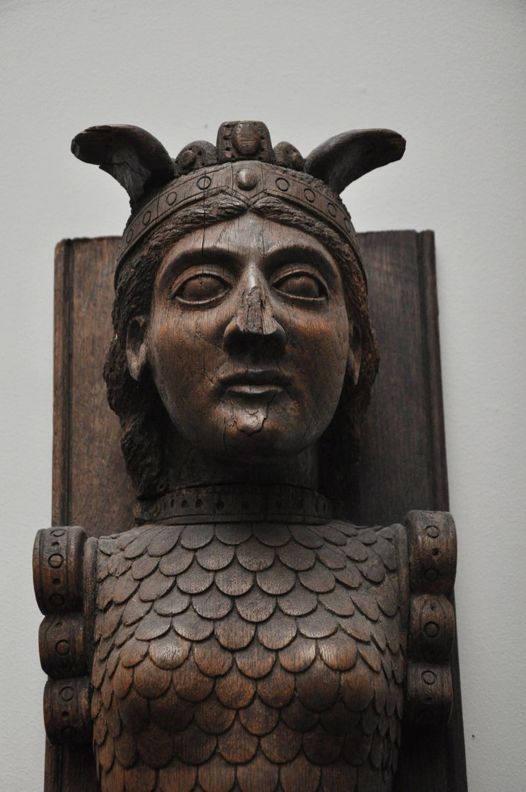 Carved Oak Mermaid Figurehead at 1stDibs