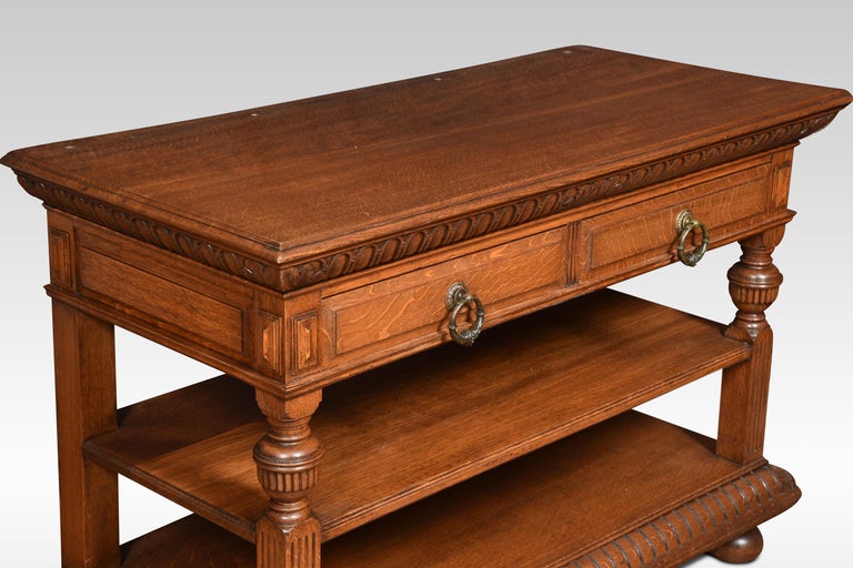 Carved Oak Serving Table For Sale at 1stDibs