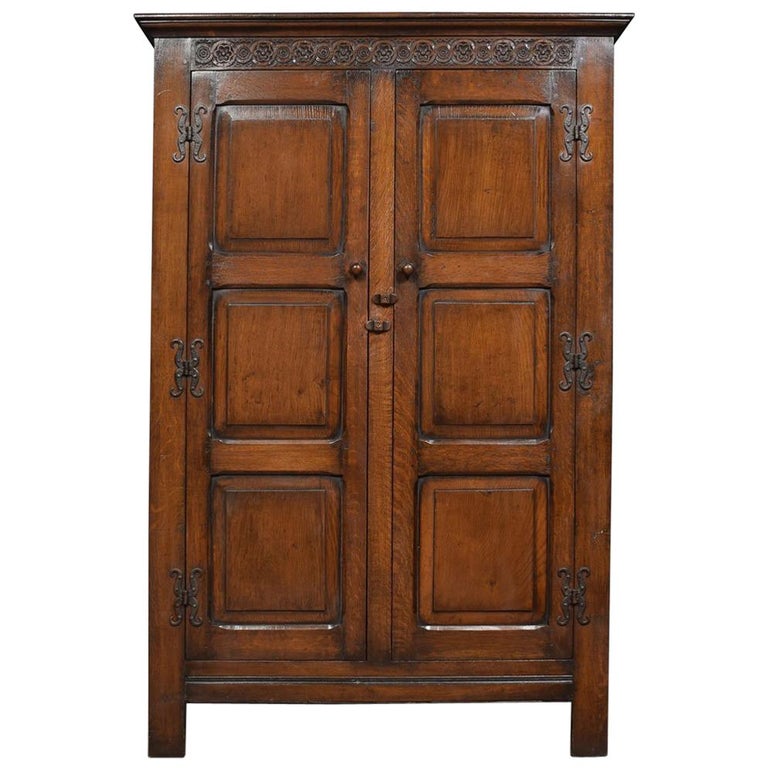 Carved Oak Wardrobe at 1stDibs