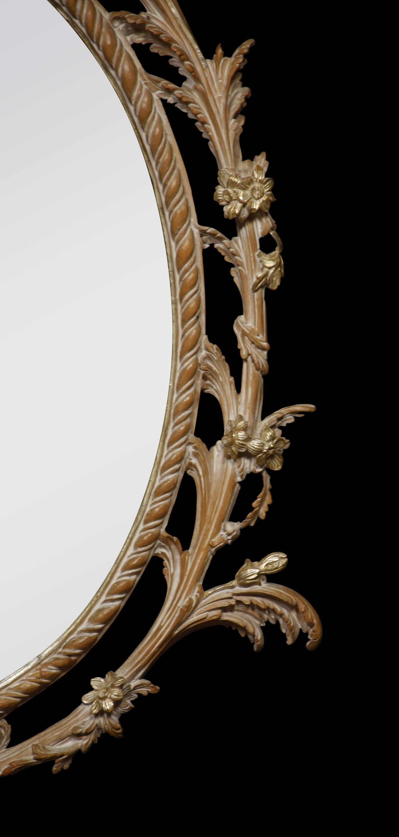 Carved Oval Wall Mirror For Sale at 1stDibs