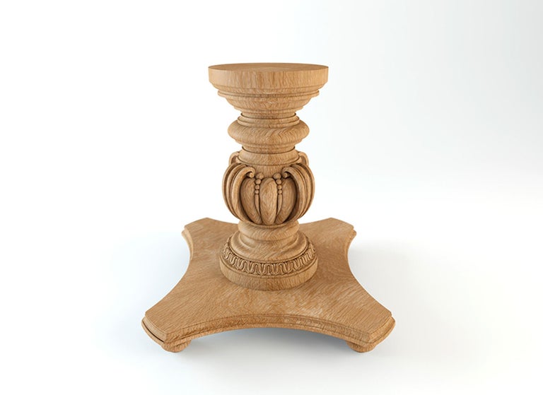 Carved Pedestal and Large Claw Feet, Custom Dining Table Pedestal Leg ...
