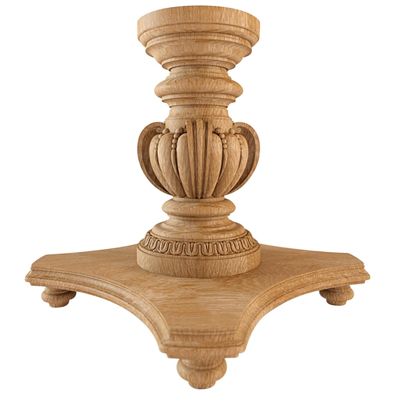Carved Pedestal and Large Claw Feet, Custom Dining Table Pedestal Leg ...