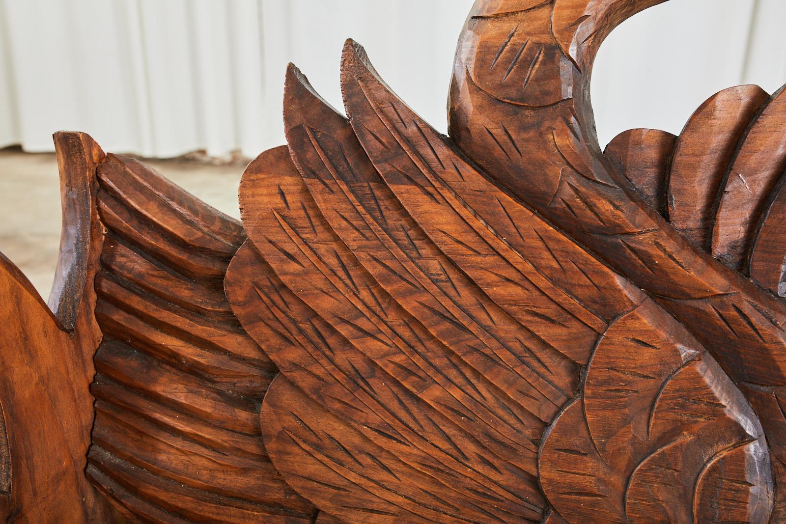 Carved Pine Swan Bench Mexican Folk Art Sculpture For Sale at 1stDibs ...
