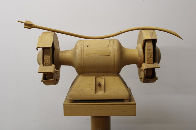 Carved Pine Wood Sculpture of Industrial Machine For Sale at 1stDibs