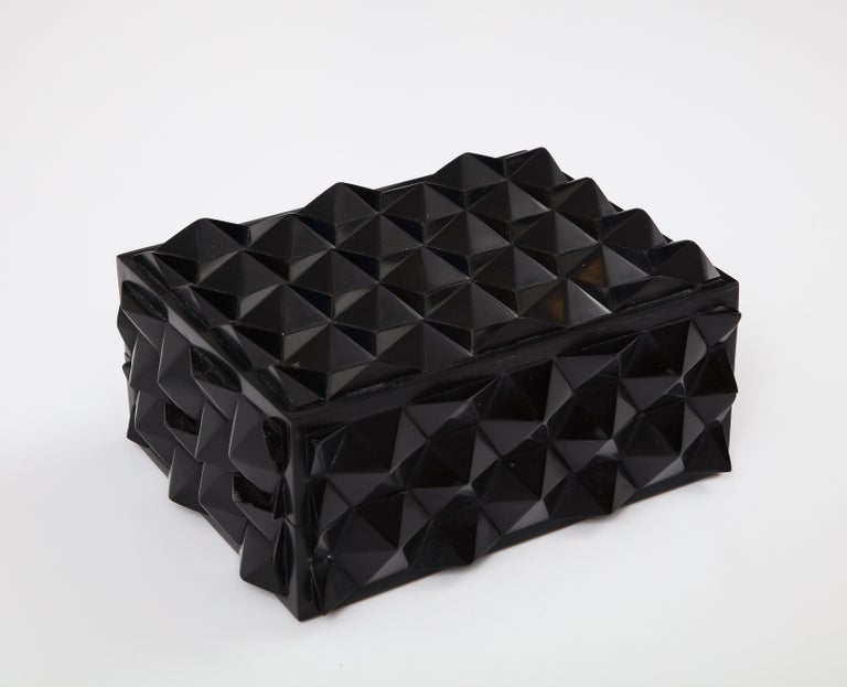 Carved, Polished Dimensional Black Bone Dragon Box at 1stDibs