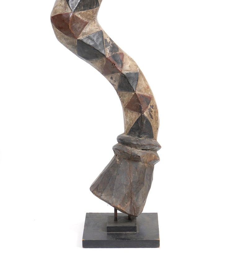 Carved Polychrome Baga Bansonyi Snake Sculpture Headdress, Guinea 20th ...